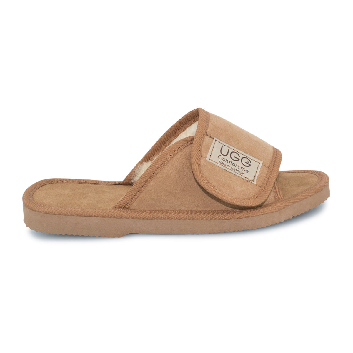 Australian Made Suede UGG Scuffs – Open Toe Strap Design | Comfort Me